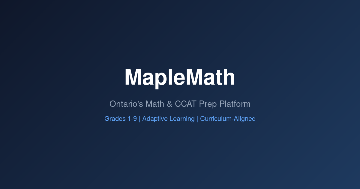 Free Grade 4 Math Worksheets — Ontario Curriculum 2024 | MapleMath